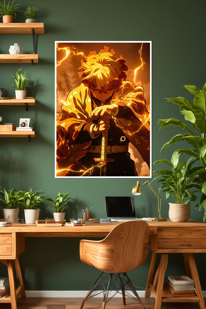 Zenitsu Agatsuma | Demon Slayer | Anime Poster – ThePosterPalette